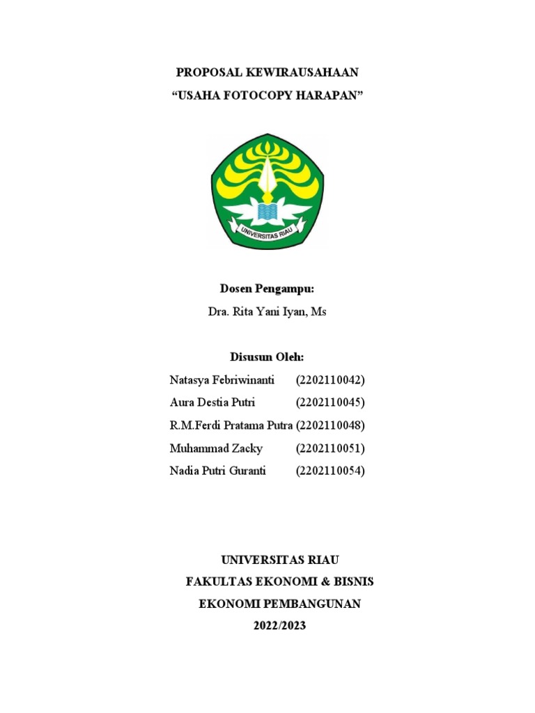 Proposal Kwu Fotocopy Harapan (2) | PDF
