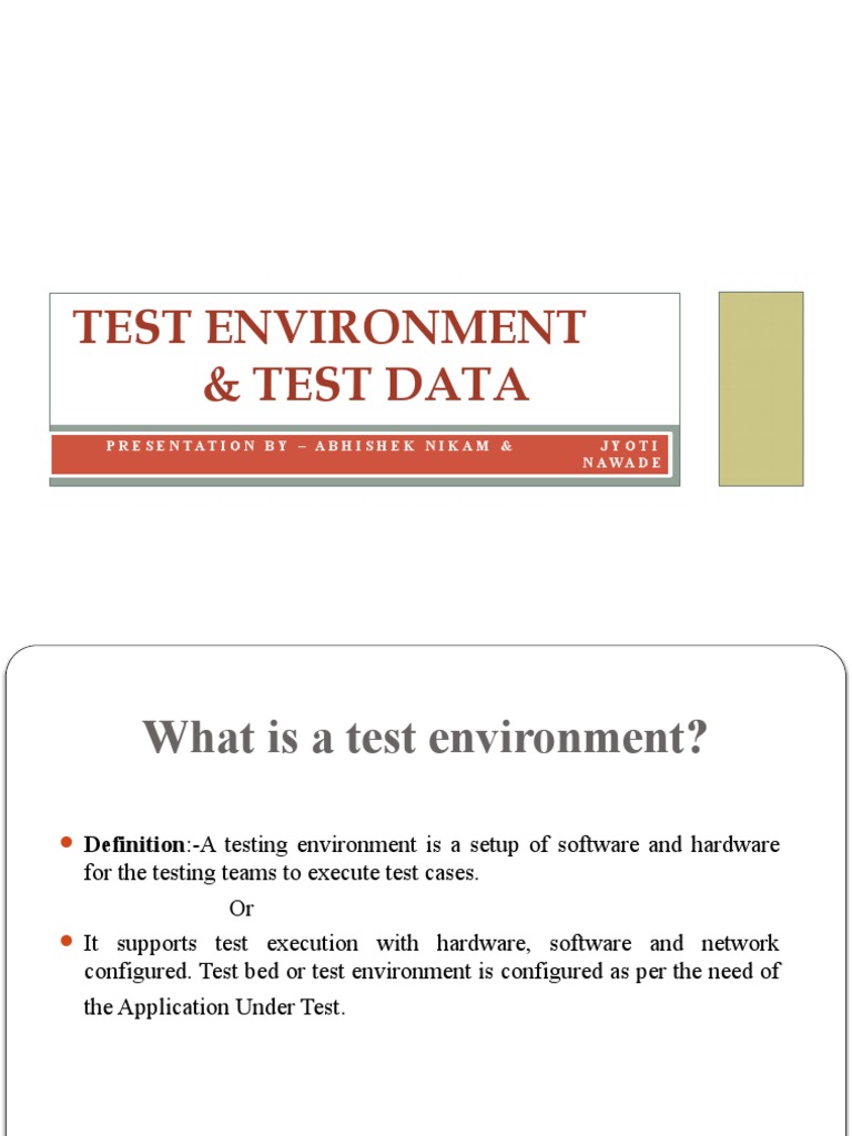 Test Environment | PDF