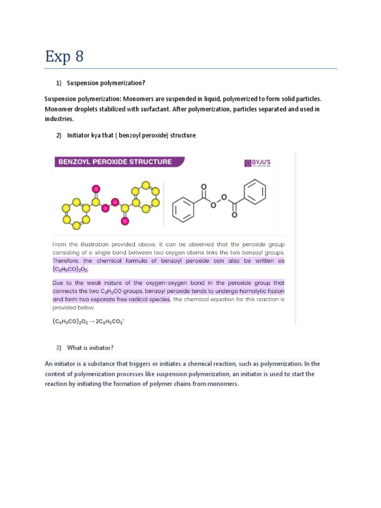 Exp 8 Viva Question Answers Pdf Emulsion Suspension Chemistry 