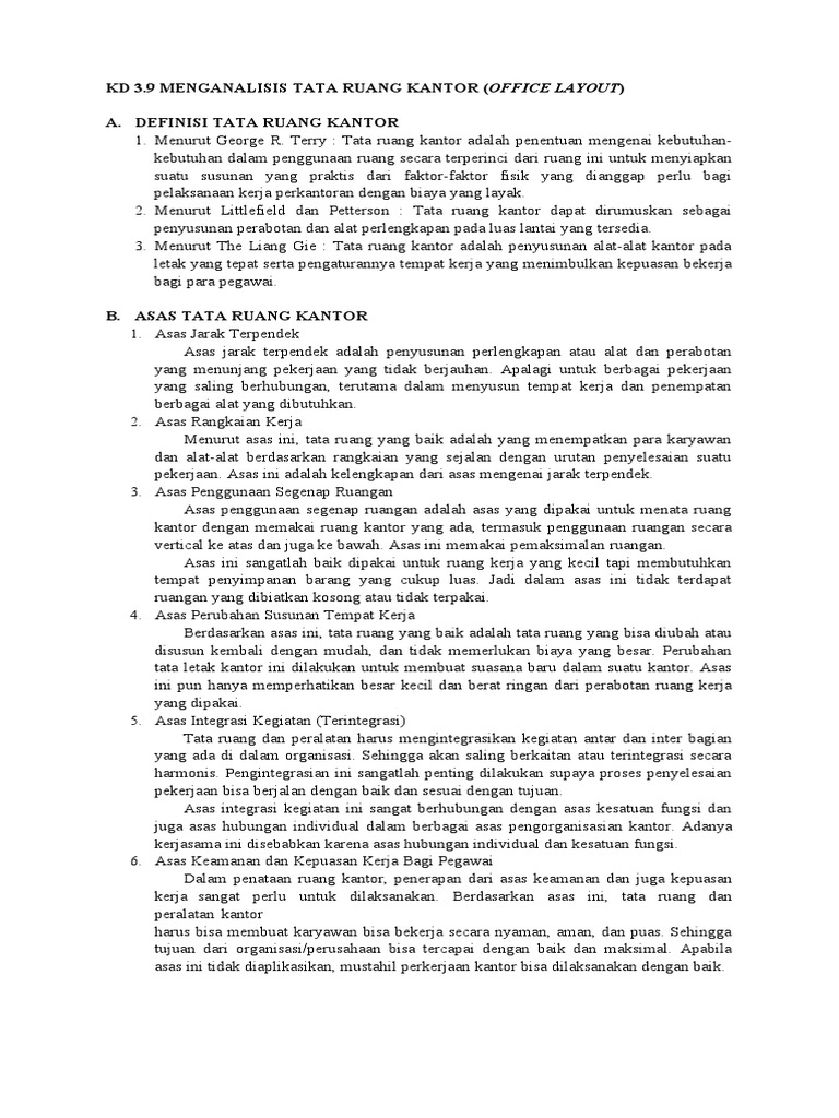 Modul Tata Ruang Kantor | PDF