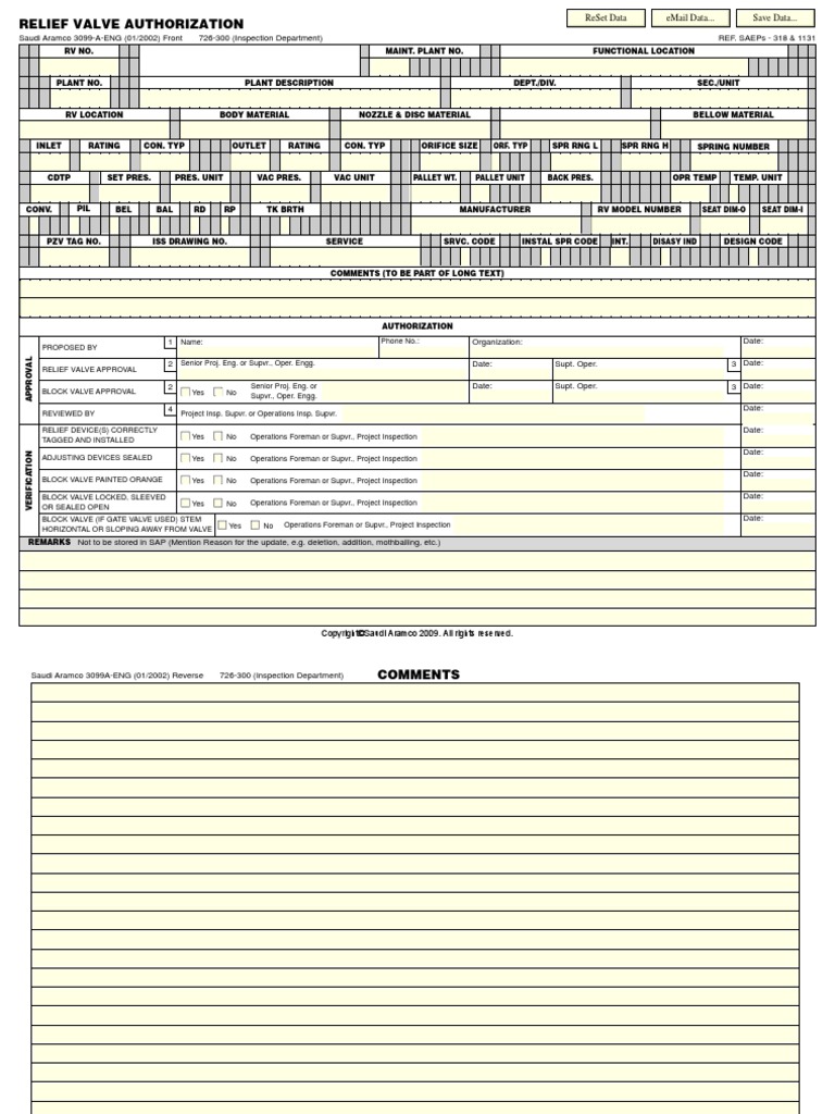 Relief Valve Authorization | PDF