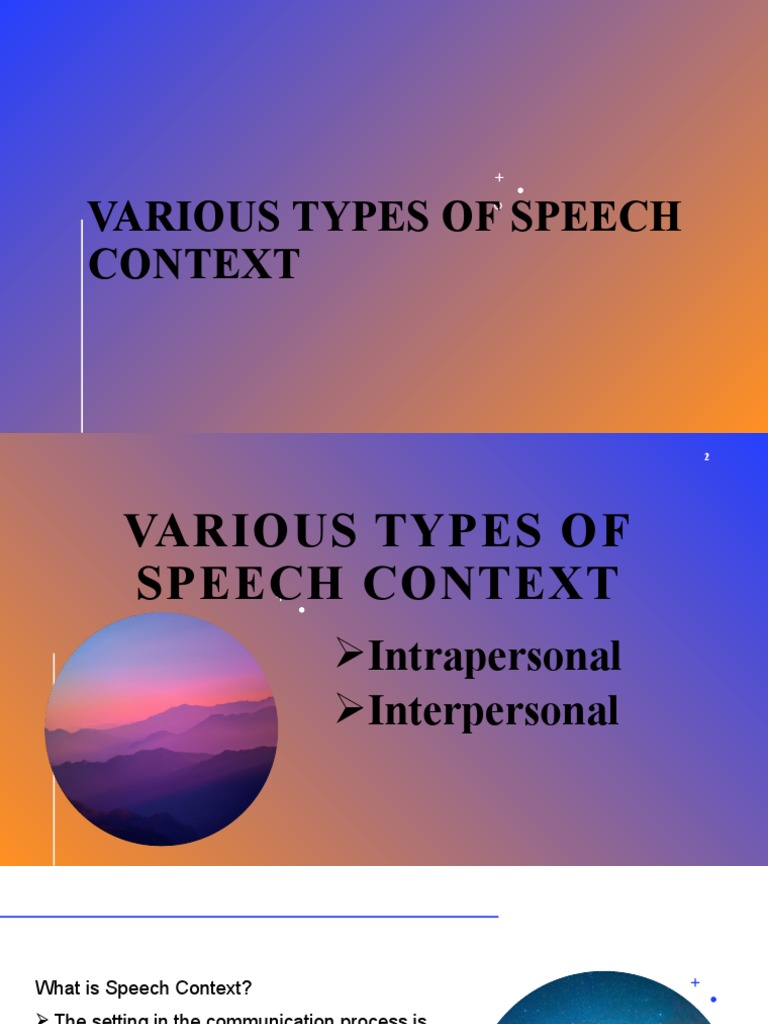 Various Types of Speech Context | PDF