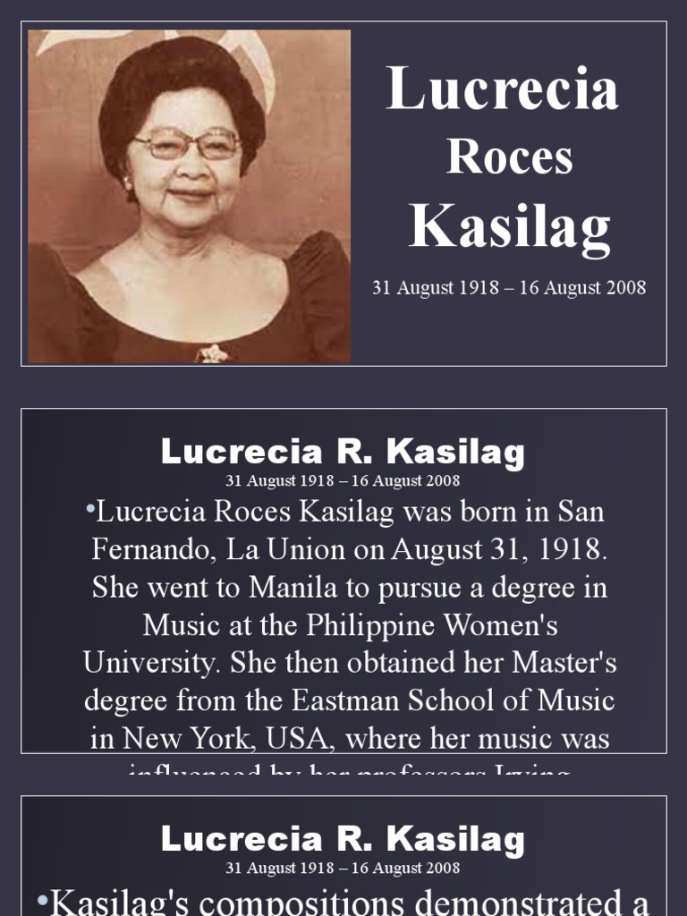 Lucrecia Roces Kasilag | PDF