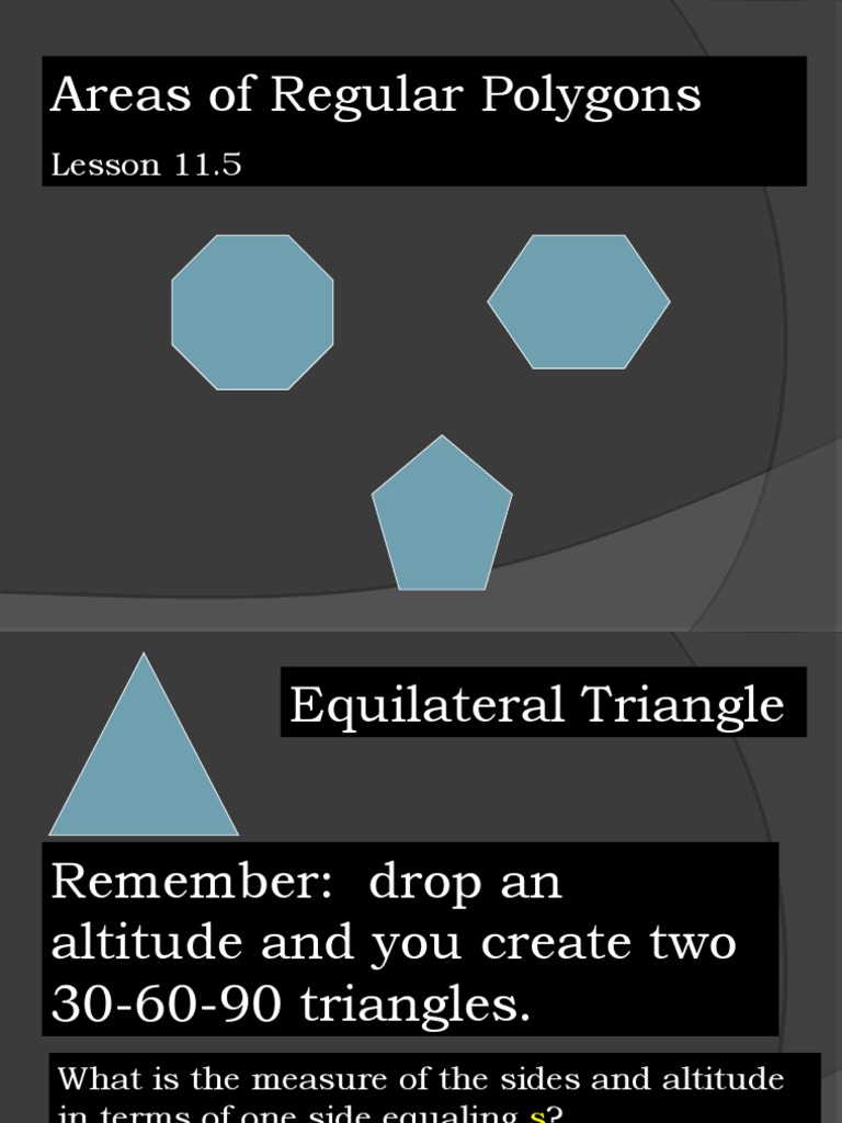 Area of N-Sided Regular Polygon | PDF | Area | Triangle