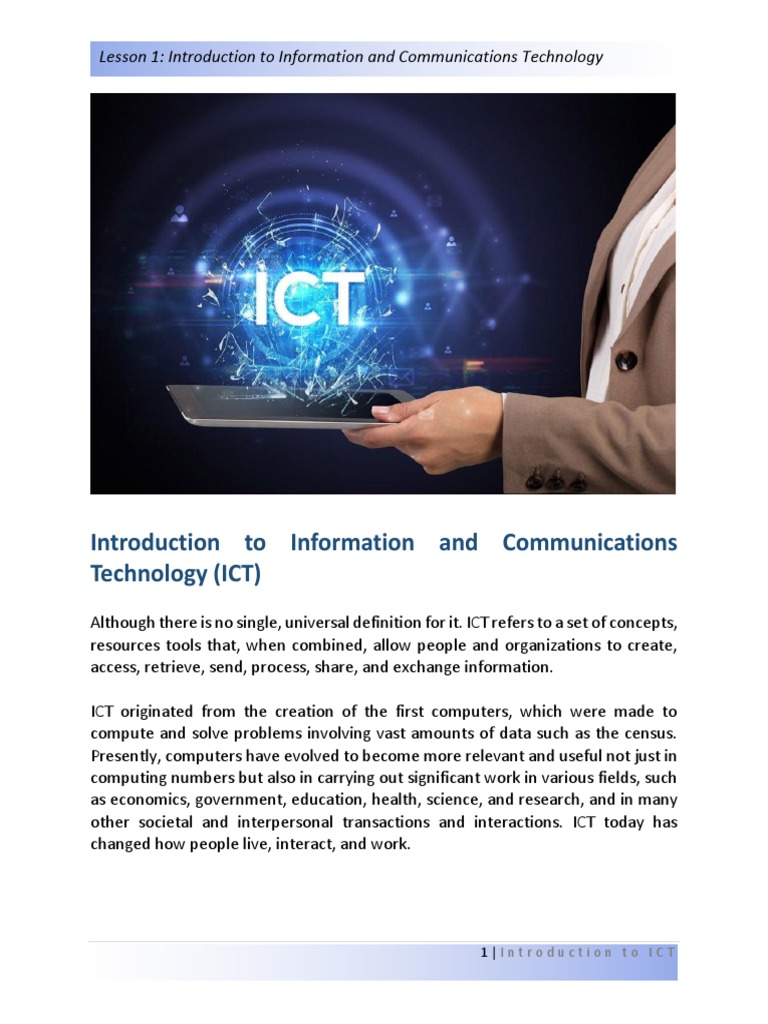 Lesson 1 - Introduction To ICT and The World Wide Web - Handout | PDF ... Lesson 1 - Introduction To ICT and The World Wide Web - Handout | PDF ...