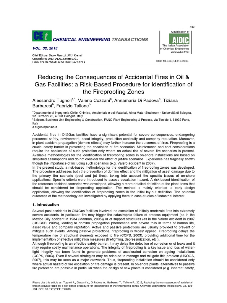 Reducing The Consequences of Accidental Fires in Oil & Gas Facilities ...