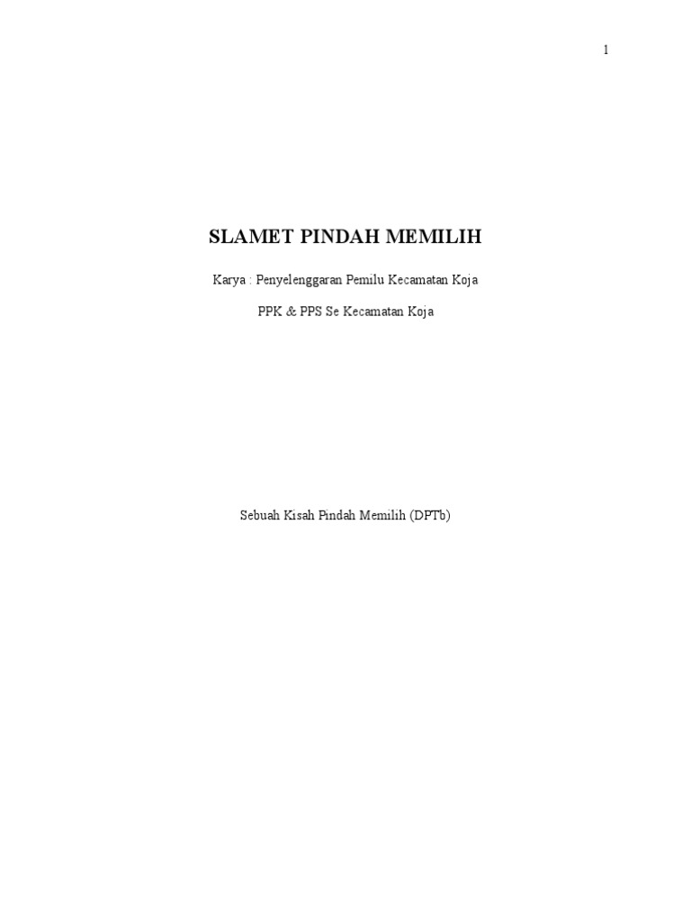 Slamet Pindah Memilih | PDF