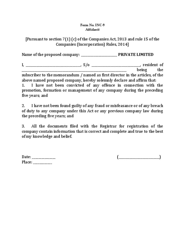 Inc 9 Affidavit | PDF