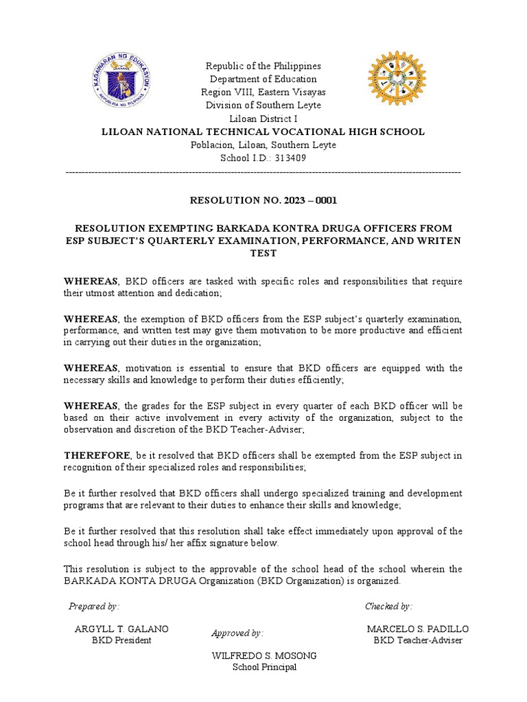 Resolution 2023 - 0001 | PDF