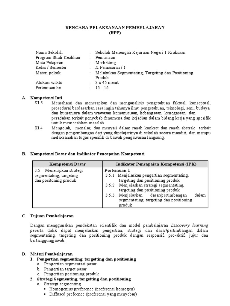 Mapel Marketting STP SMK Kelas X | PDF