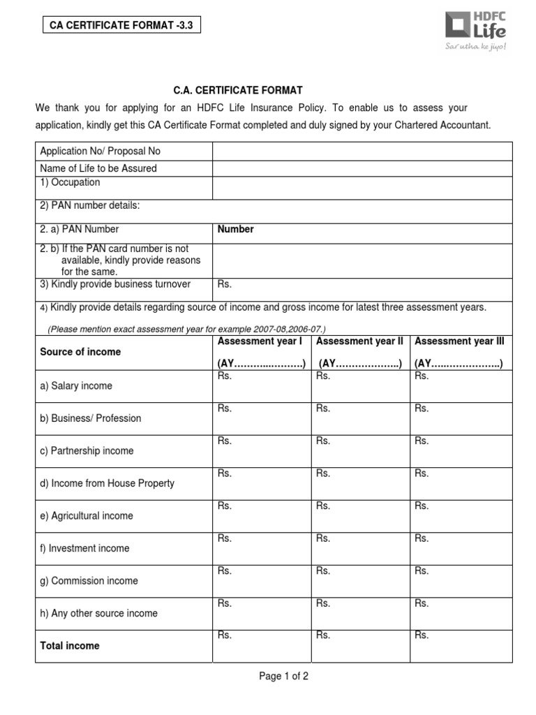 CA Certificate Format | PDF