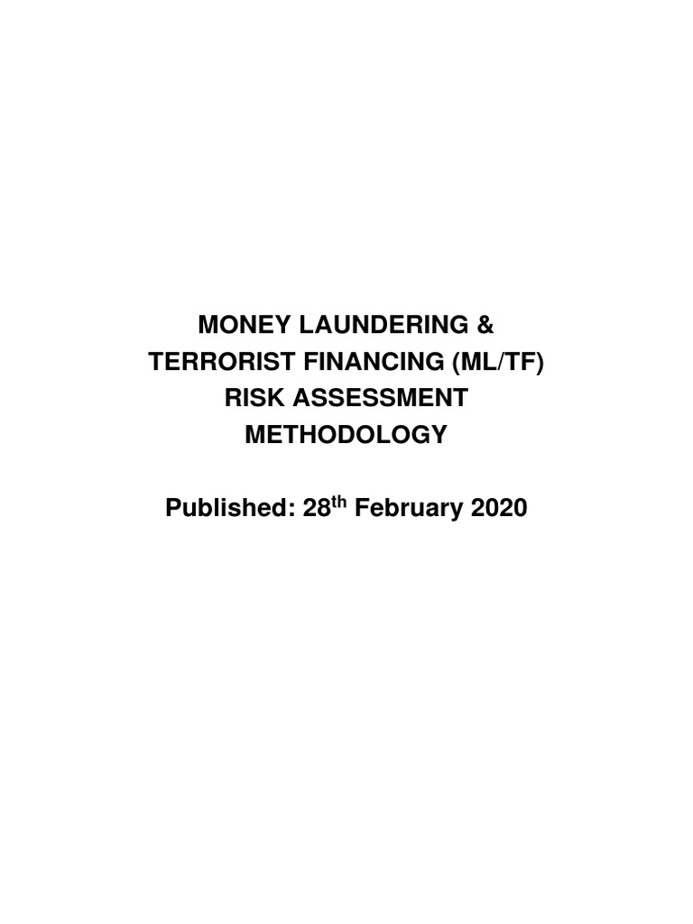AMLA Risk Assessment Methodology 28th February 2020 | PDF | Money ...