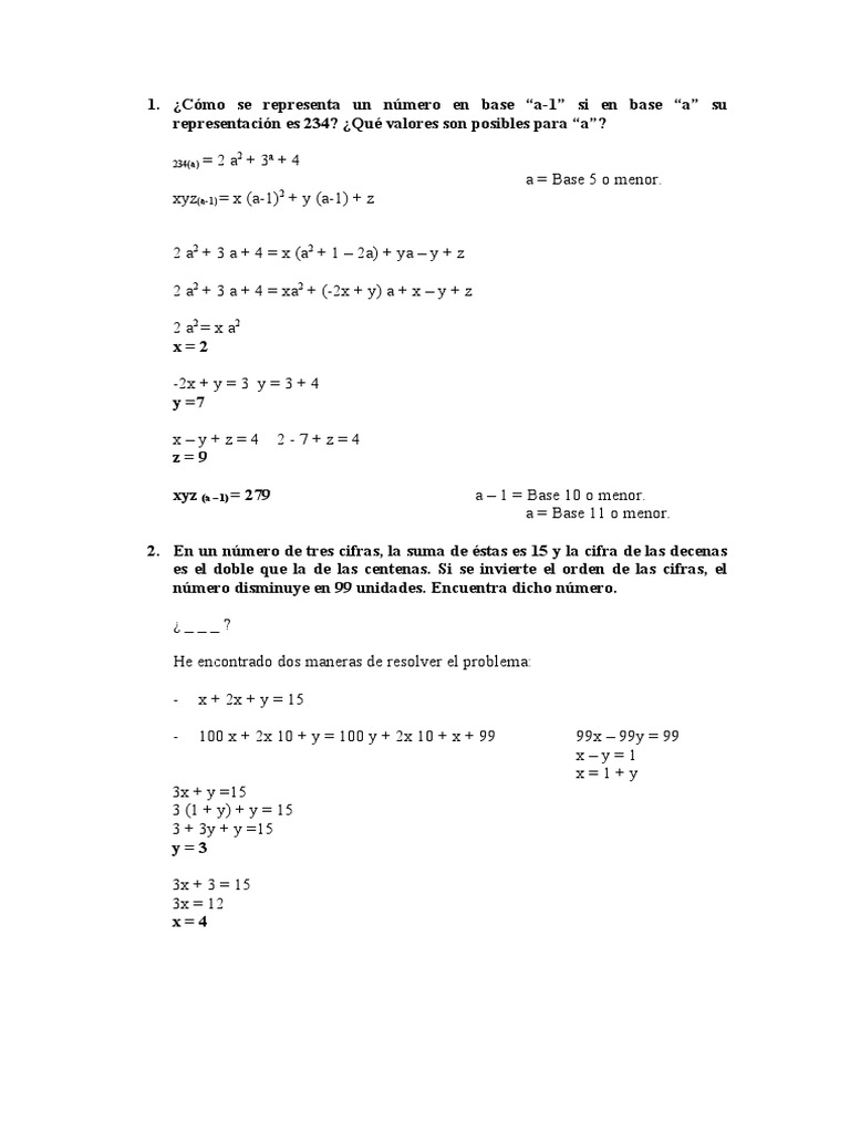 Cómo se representa un número en base | PDF
