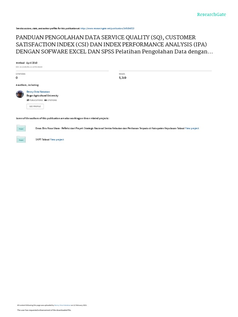 Panduan Pengolahan Data SQCSIdan IPAdengan SPSS2 | PDF