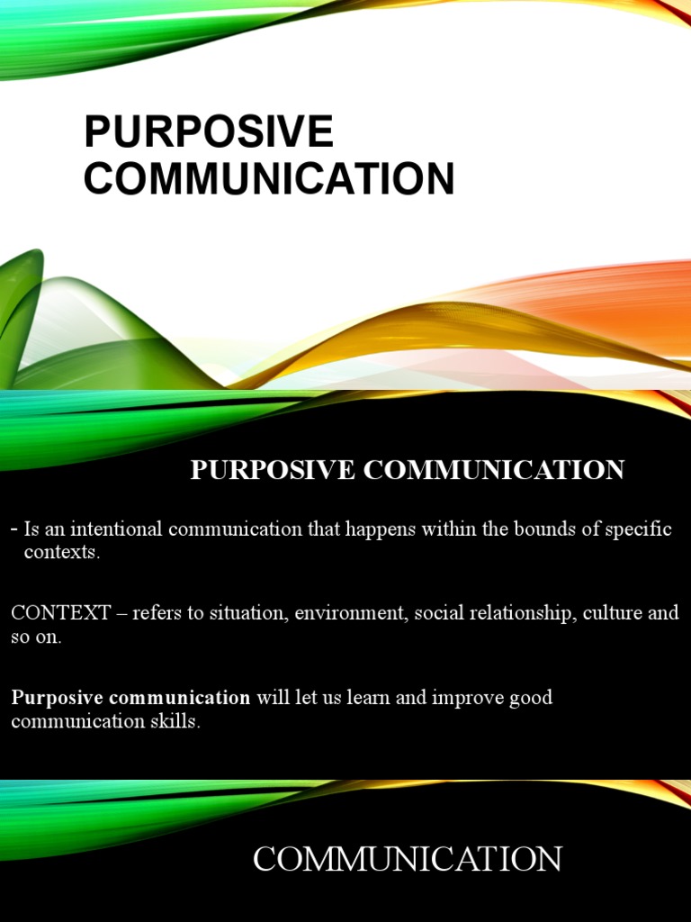 Purposive Communication | PDF | Communication | Nonverbal Communication