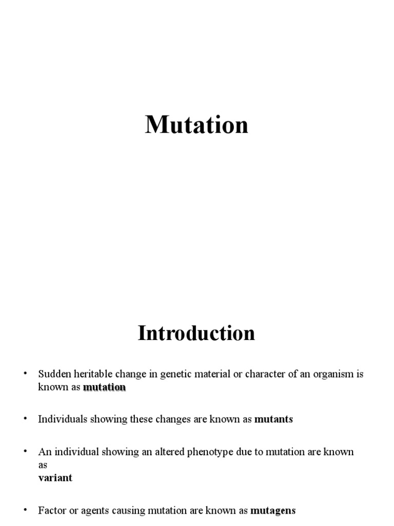 Mutation | PDF | Mutation | Point Mutation Mutation | PDF | Mutation | Point Mutation