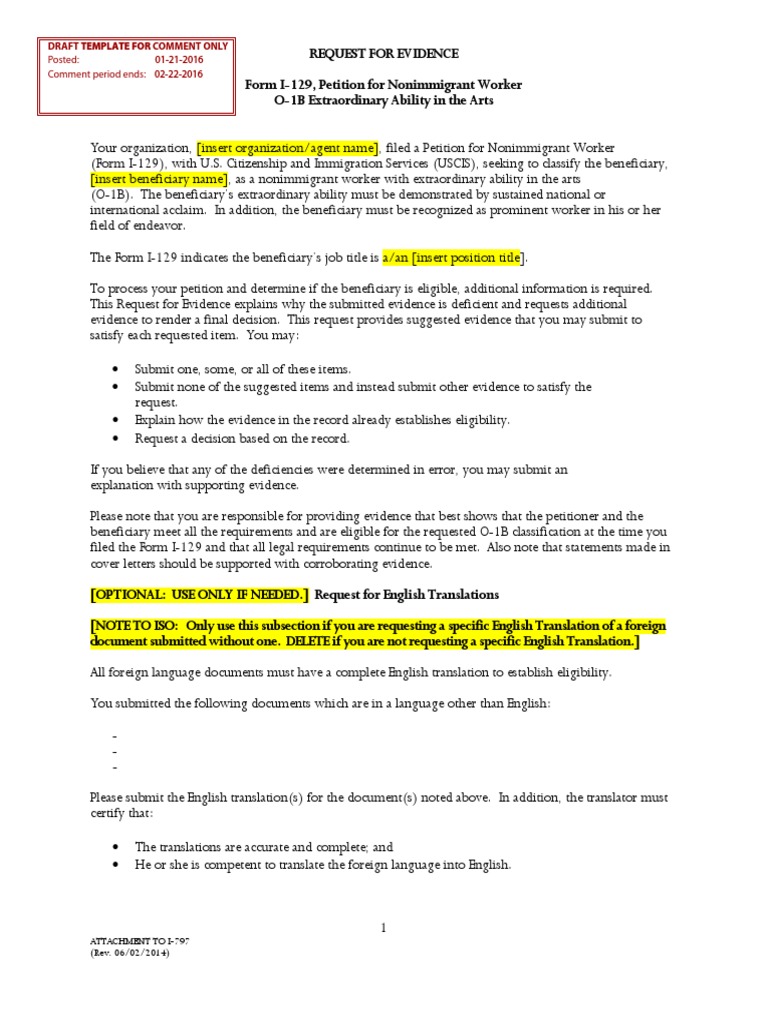 PED Approved 11.2.15 - O-1B Extraordinary Ability in The Arts RFE ...