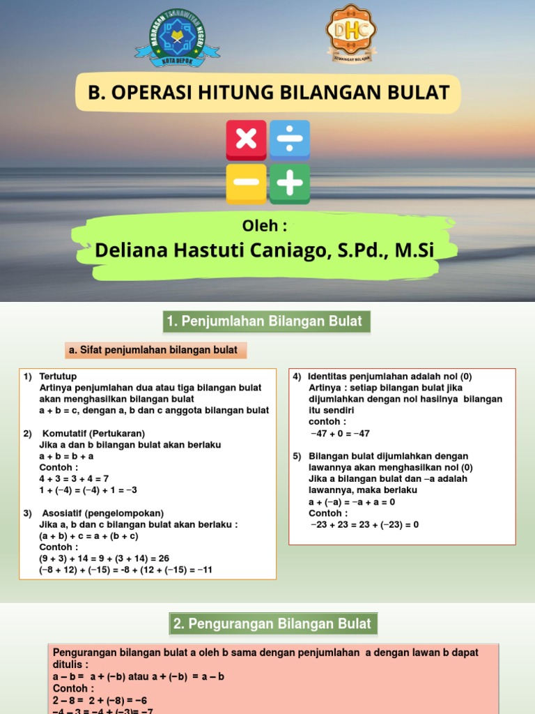 Sifat Operasi Hitung Bilangan Bulat | PDF