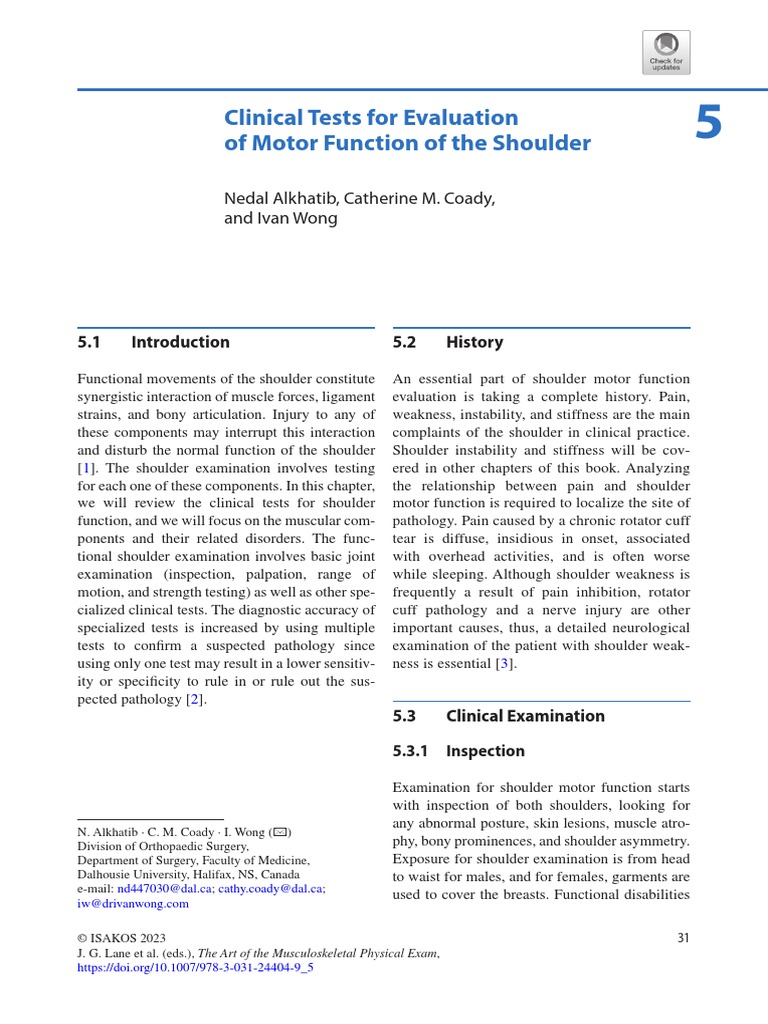 Shoulder Functional Tests Overview | PDF | Anatomical Terms Of Motion ...