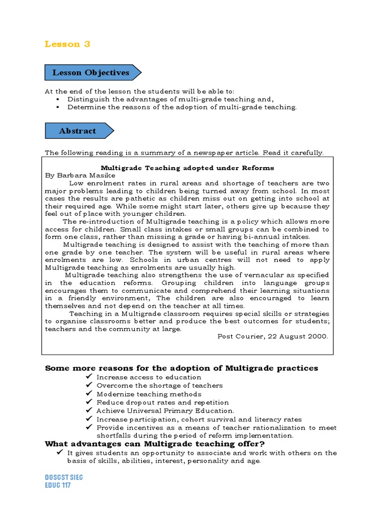 Educ 117 Module (Lesson 3 and 4) | PDF