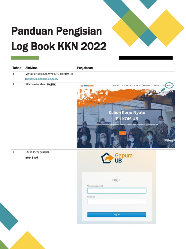 Panduan Pengisian Log Book KKN | PDF