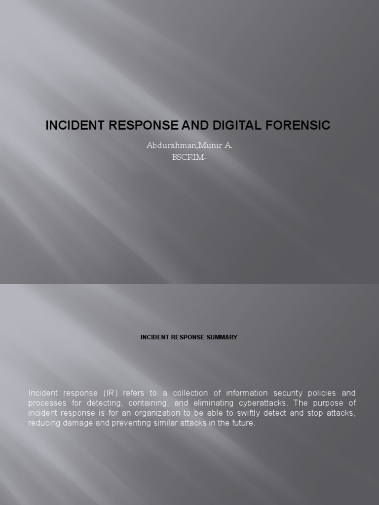 Incident Response and Digital Forensic | PDF | Computer Forensics ...