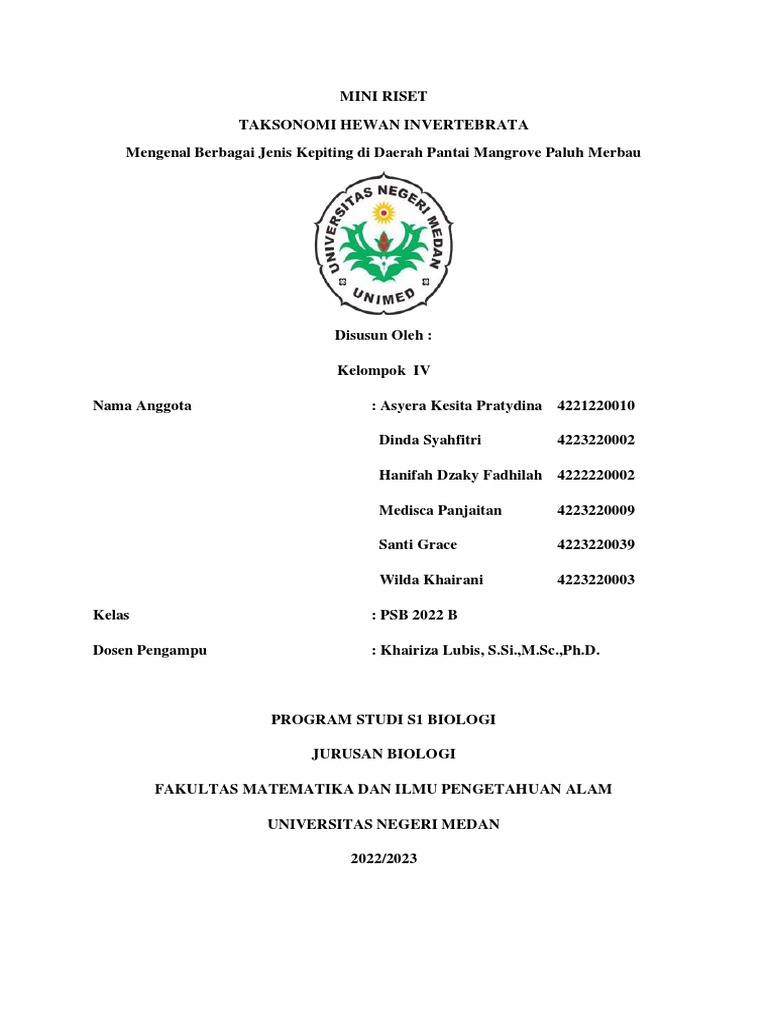 MINI RISET - KELOMPOK 4 Taksonomi Hewan Invertebrata | PDF