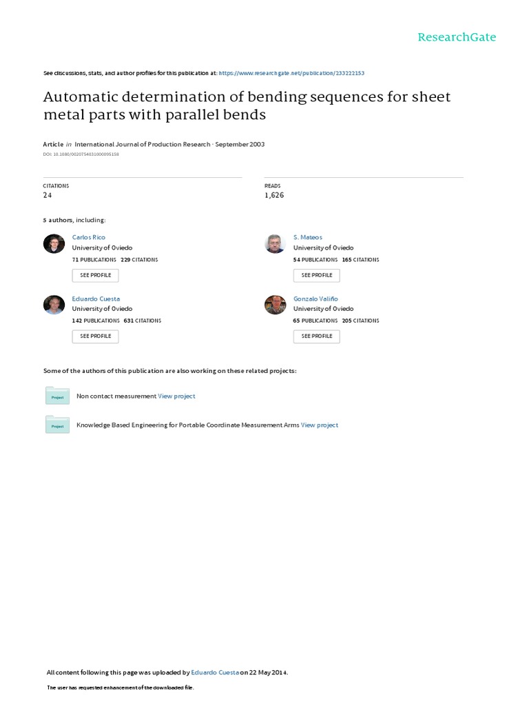 Bend Order in Sheetmetal | PDF