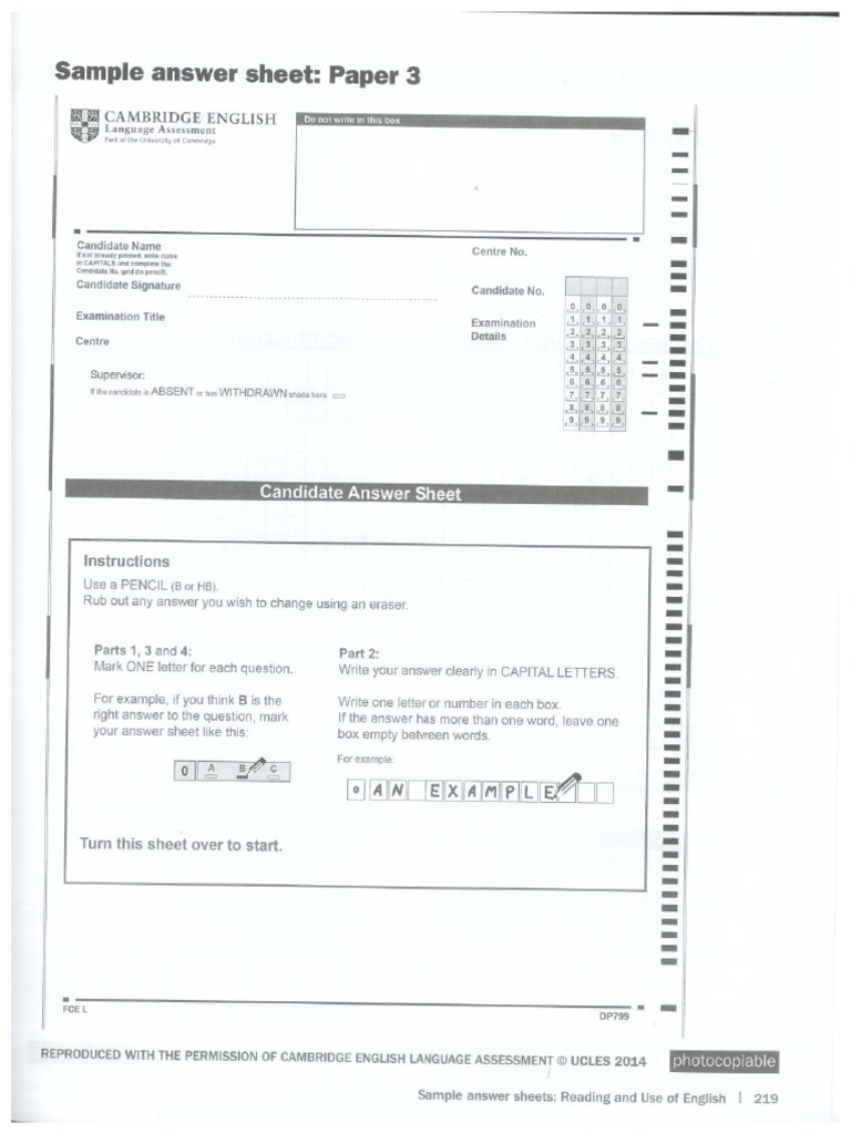 B2 Listening Answer Sheet | PDF