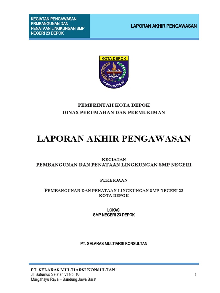 6.laporan Akhir Konsultan DEPOK | PDF