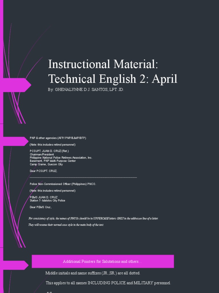 Technical English Guidelines | PDF