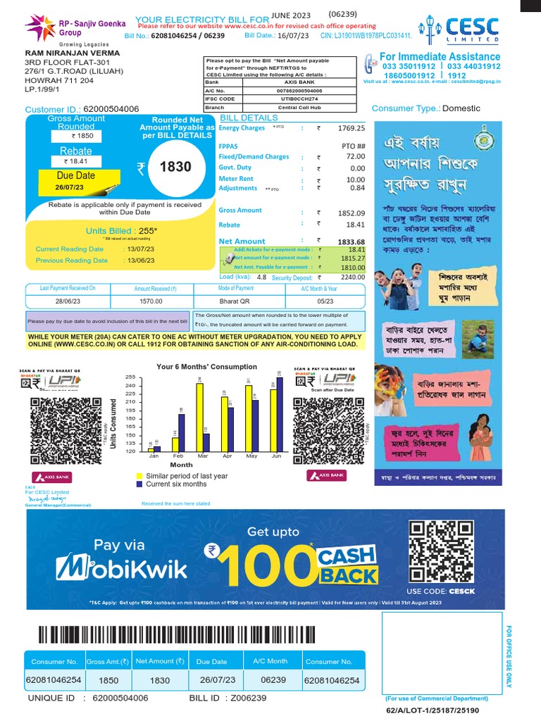 Electricity Bill | PDF | Business | Economies