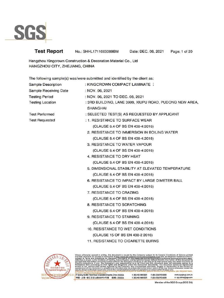 HPL Normal Test Report 2021.12.08 | PDF