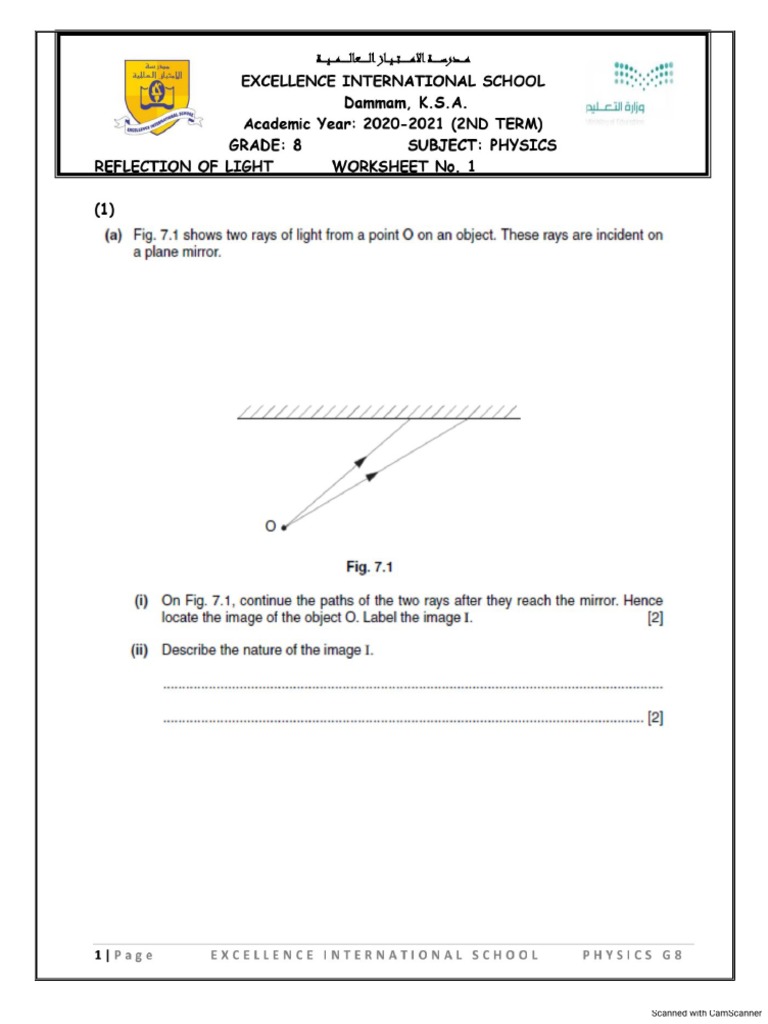 Physics G8 2020-21 Worksheet No. 1 | PDF