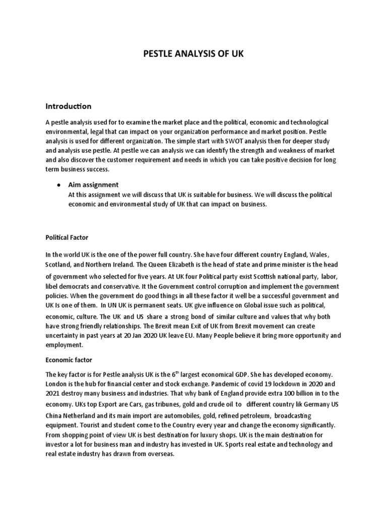 Pestle of Uk | PDF | United Kingdom | Brexit