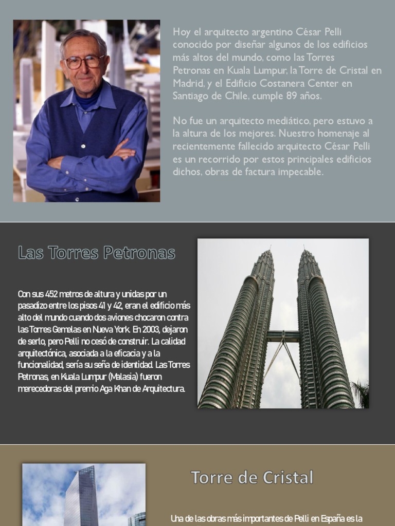 Homenaje a César Pelli y sus obras | PDF | Diseño | Edificios y estructuras