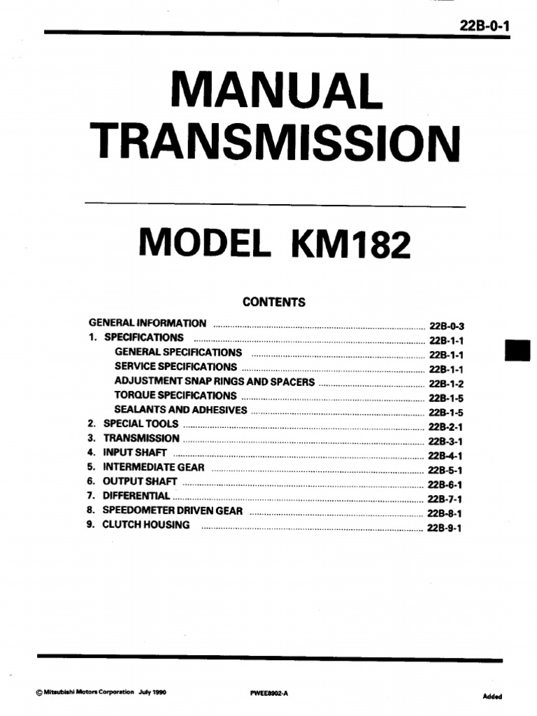 Manual Mitsubishi L300 Caja de cambios manual 2 | PDF