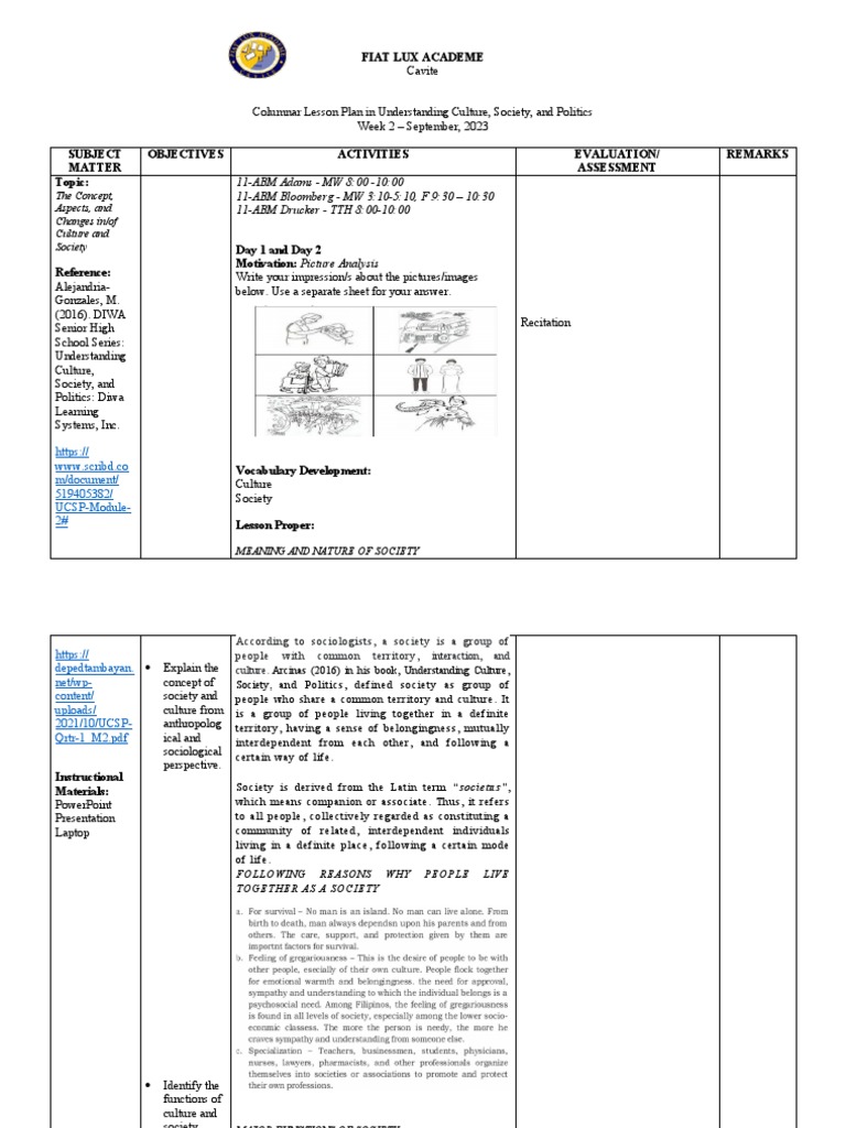 Ucsp - Week 2 | PDF | Society | Behavioural Sciences
