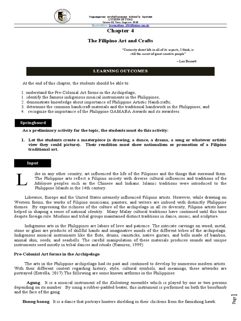 Chapter 4 Hum1 | PDF | Musical Instruments | Philippines