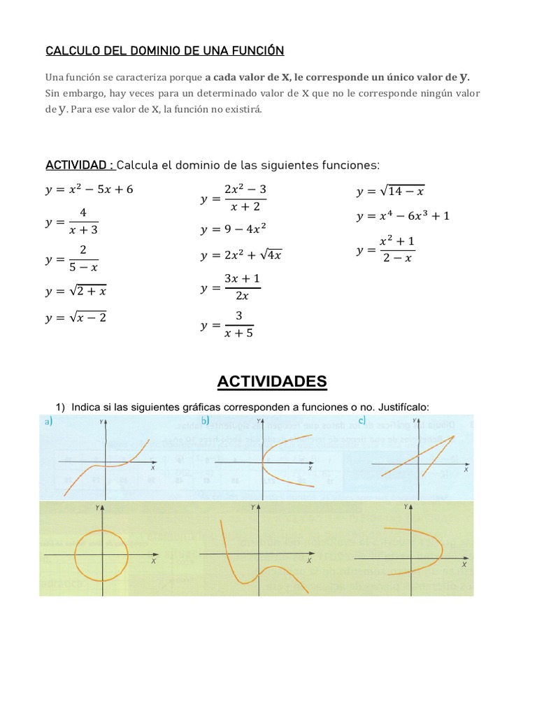 Calculo Del Dominio de Una Funcion | PDF
