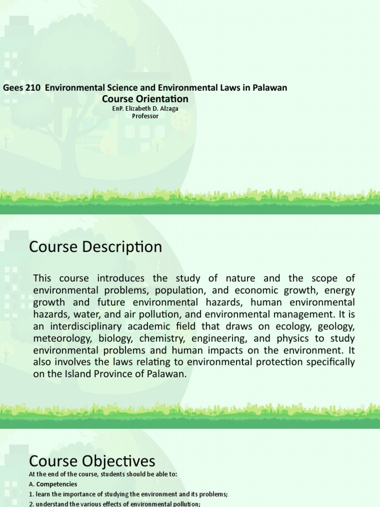 Environmental Science Course Overview | PDF | Career & Growth