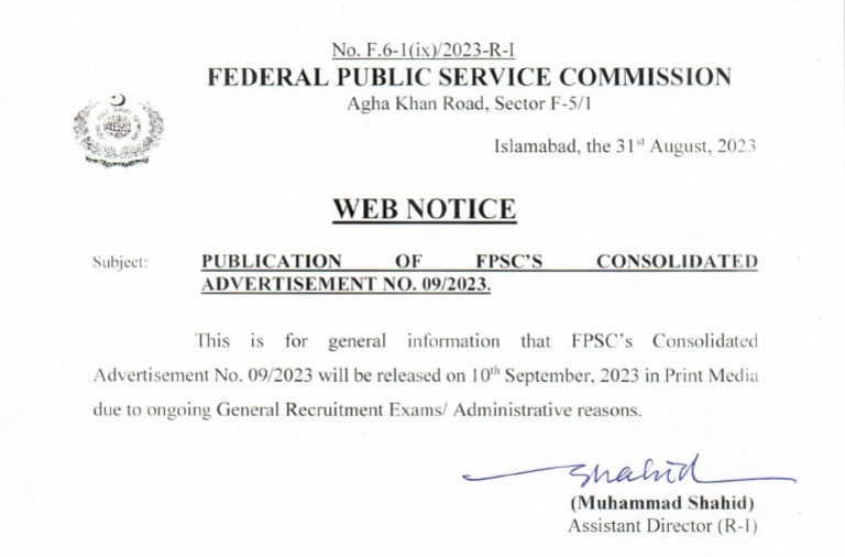Public Notice - Consolidated Advertisement No. 09-2023 | PDF