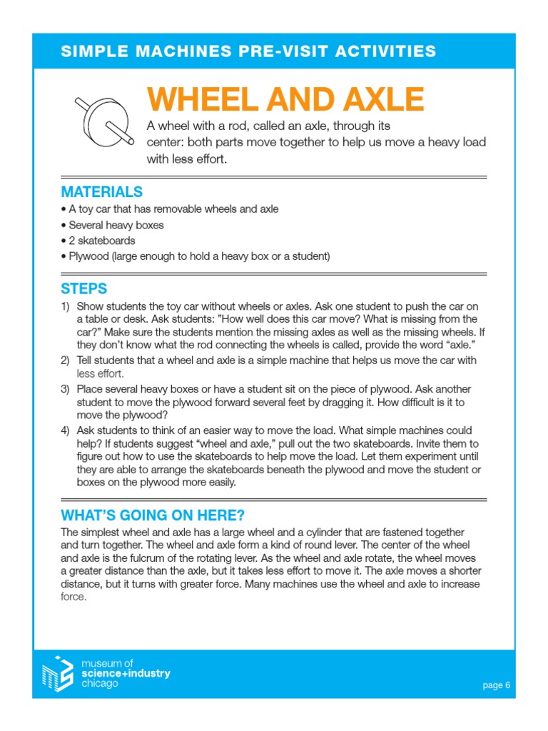 Wheel and Axle Activity for Kids | PDF