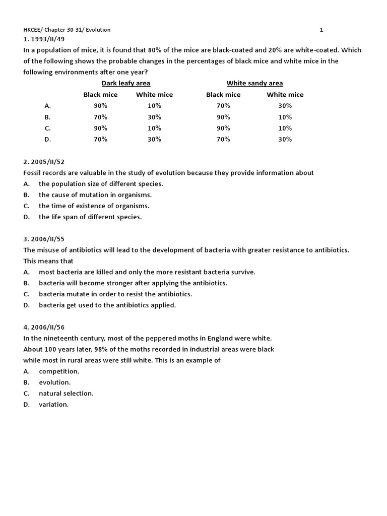 Chapter 30-31 Evolution | PDF | Evolution | Dominance (Genetics)