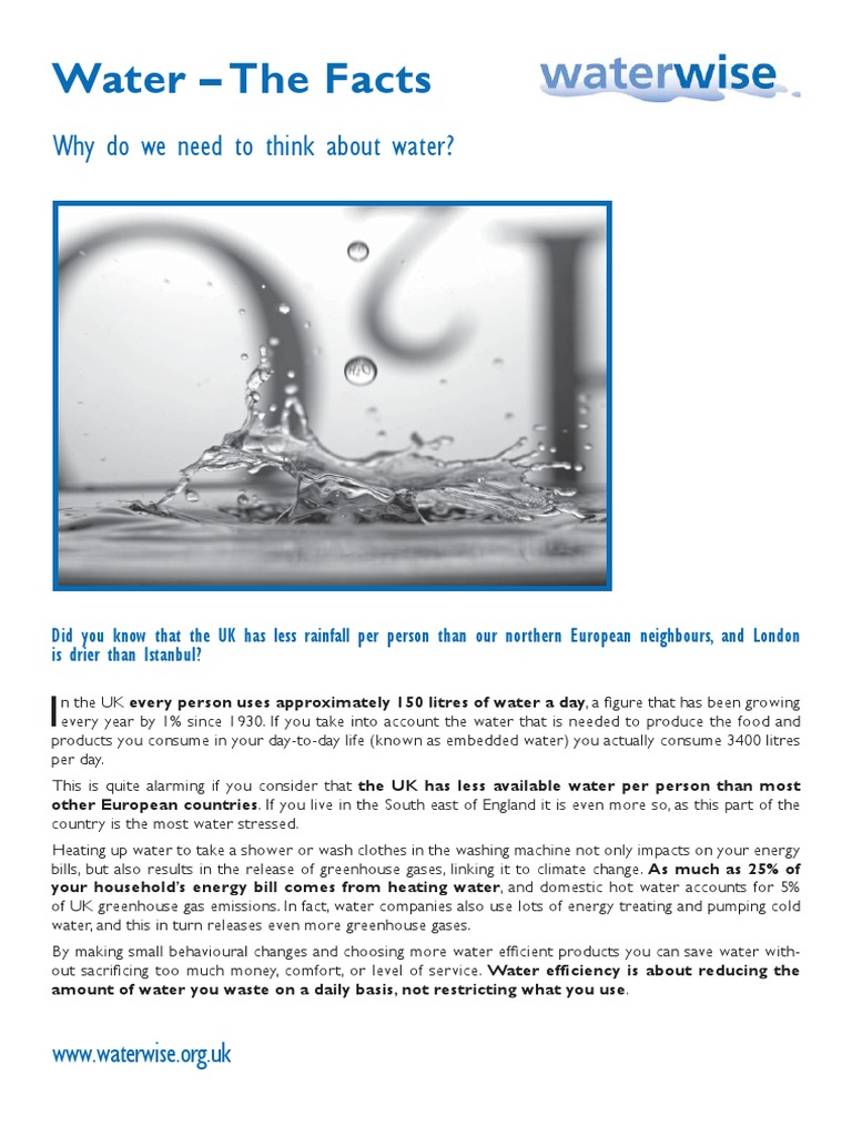 Waterwise 2012 - The Facts - Why Do We Need To Think About Water | Download Free PDF | Water ...