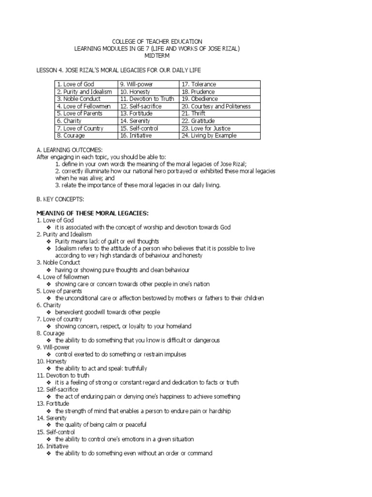 GE 7 Midterm Module | PDF | Courage | Virtue