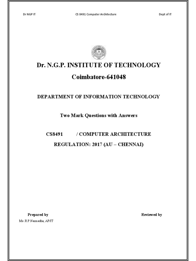 Two-Marks Material Computer Architecture | PDF | Computer Data Storage | Central Processing Unit