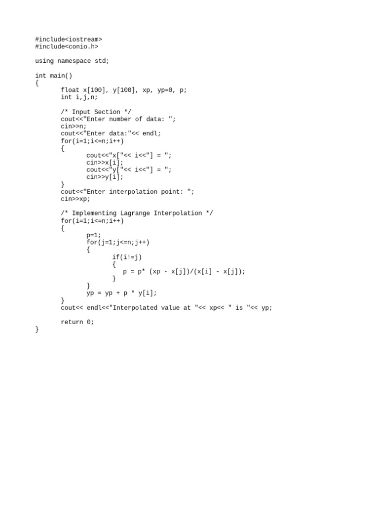 Lagrange Interpolation | PDF Lagrange Interpolation | PDF