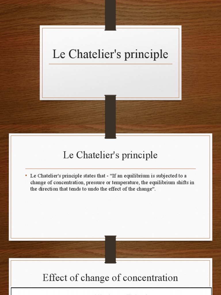 Le Chatelier's Principle | PDF | Chemical Equilibrium | Chemical Reactions