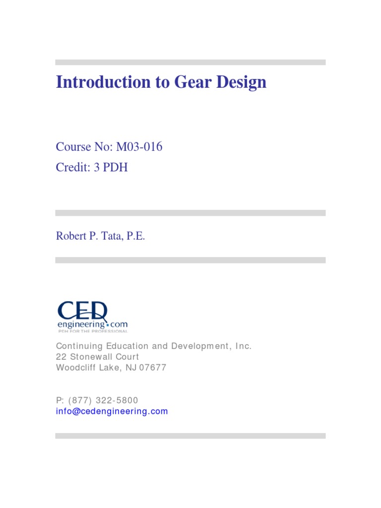 Introduction To Gear Design-R1 | PDF | Gear | Mechanical Engineering